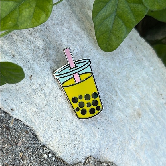 Other | Yellow Bubble Tea Enamel Pin | Poshmark